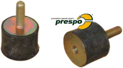 Rubber buffer 20x20mm 1xM6 18mm + 1xM6 female thread